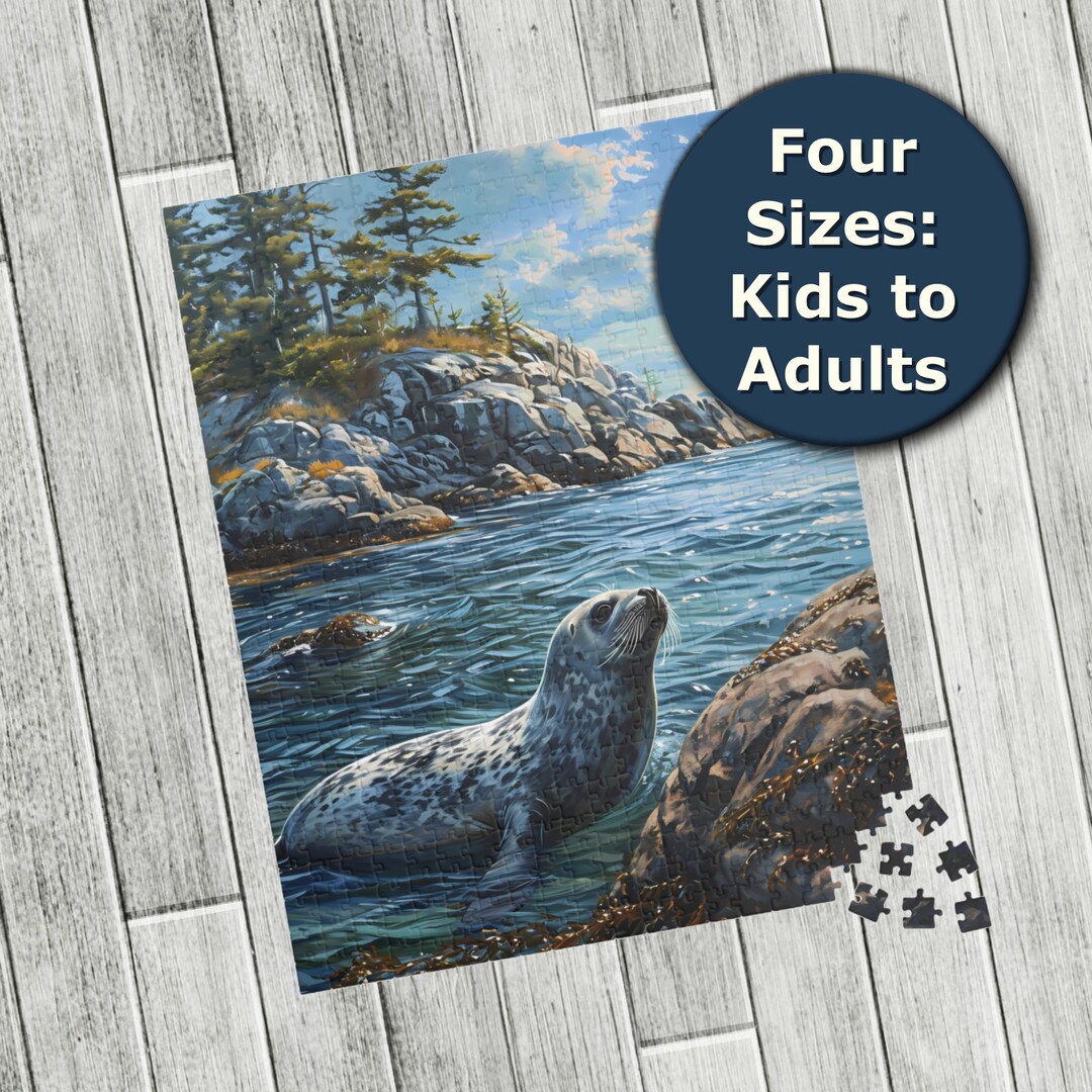 Harbor Seal Puzzle. Unique Jigsaw Puzzle With Beautiful Outdoors Scene ...