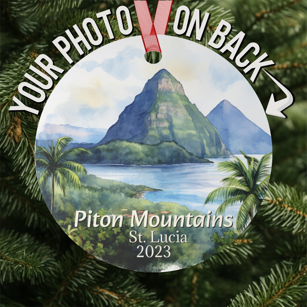 Custom St Lucia Piton Mountains Ornament, Christmas Ornaments ...