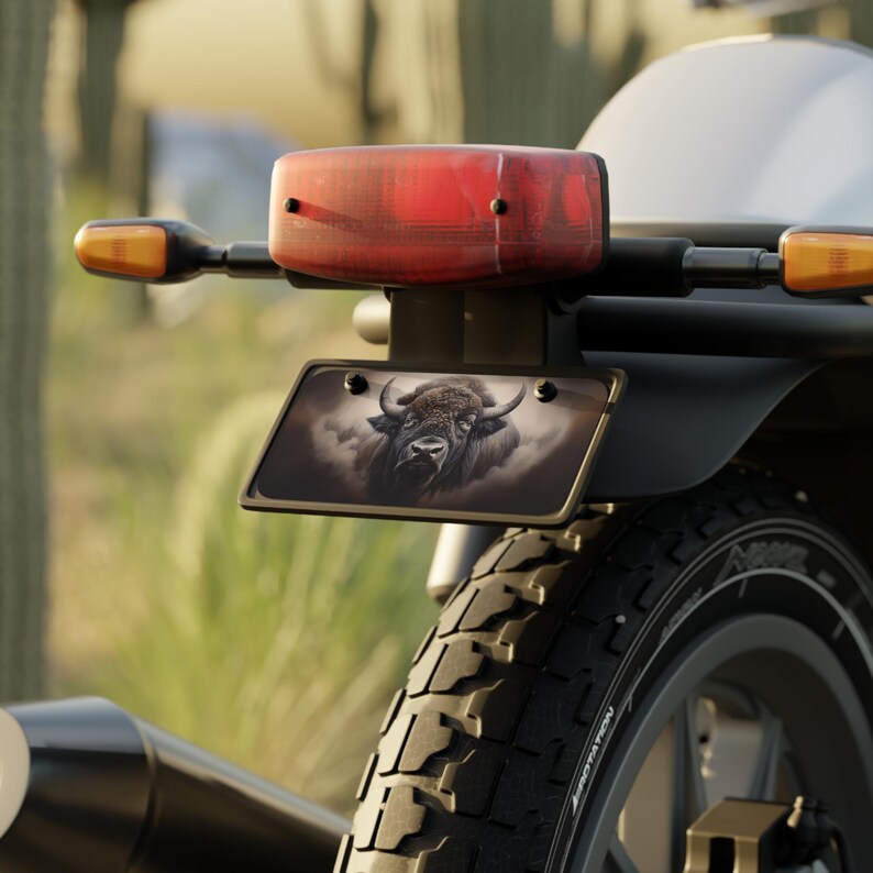 Smoky Bison Portrait Vanity Plate, American Buffalo Car Accessory ...