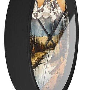 Grand Teton National Park Clock. Wooden Wall Clock, Silent Wall Clock ...