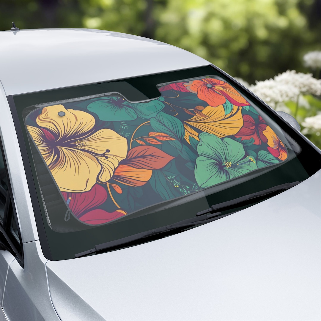 Bright Hibiscus Car Sun Shades, Stay Cool and Protect Your Interior ...