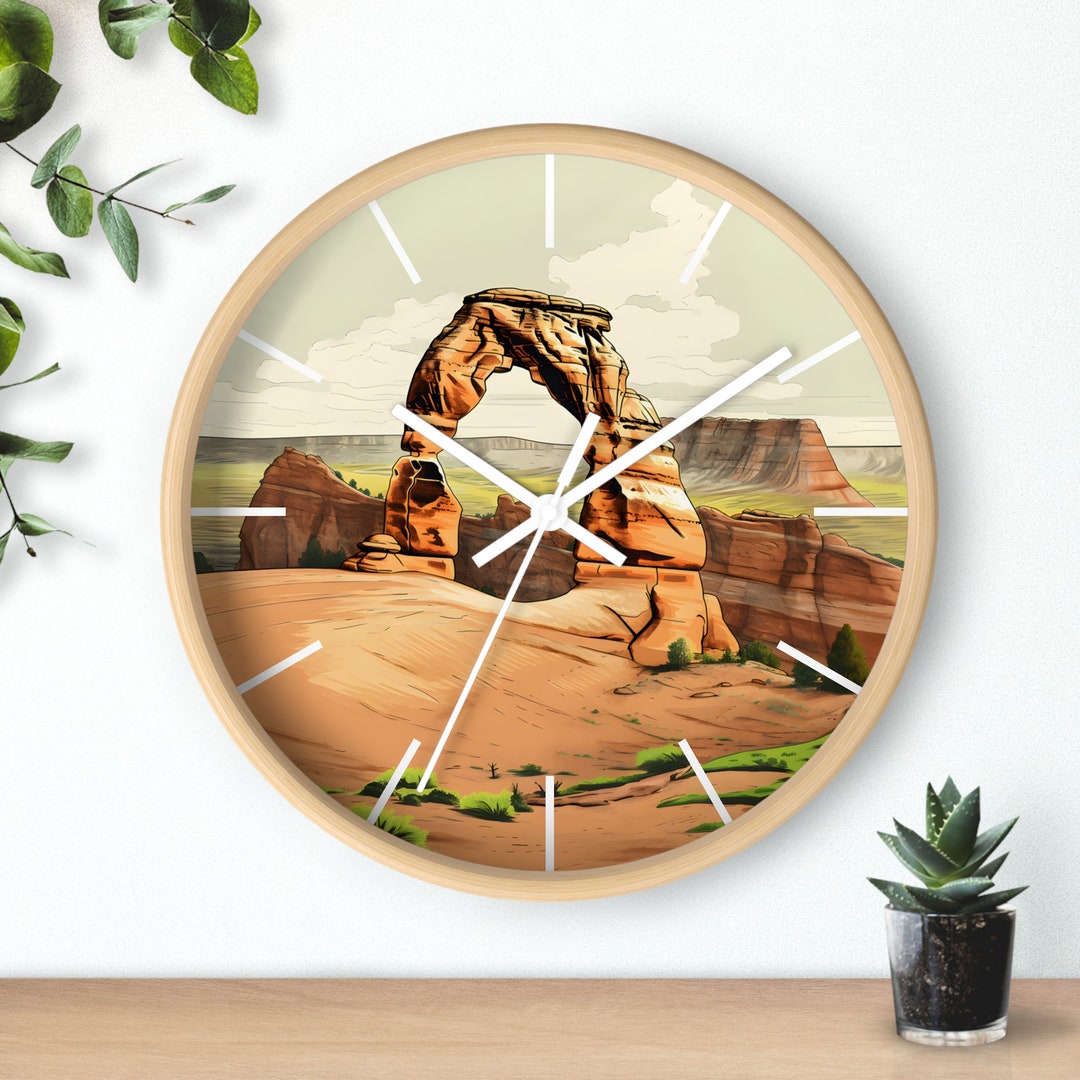 Arches National Park Clock. Wooden Wall Clock, Silent Wall Clock, Clock ...