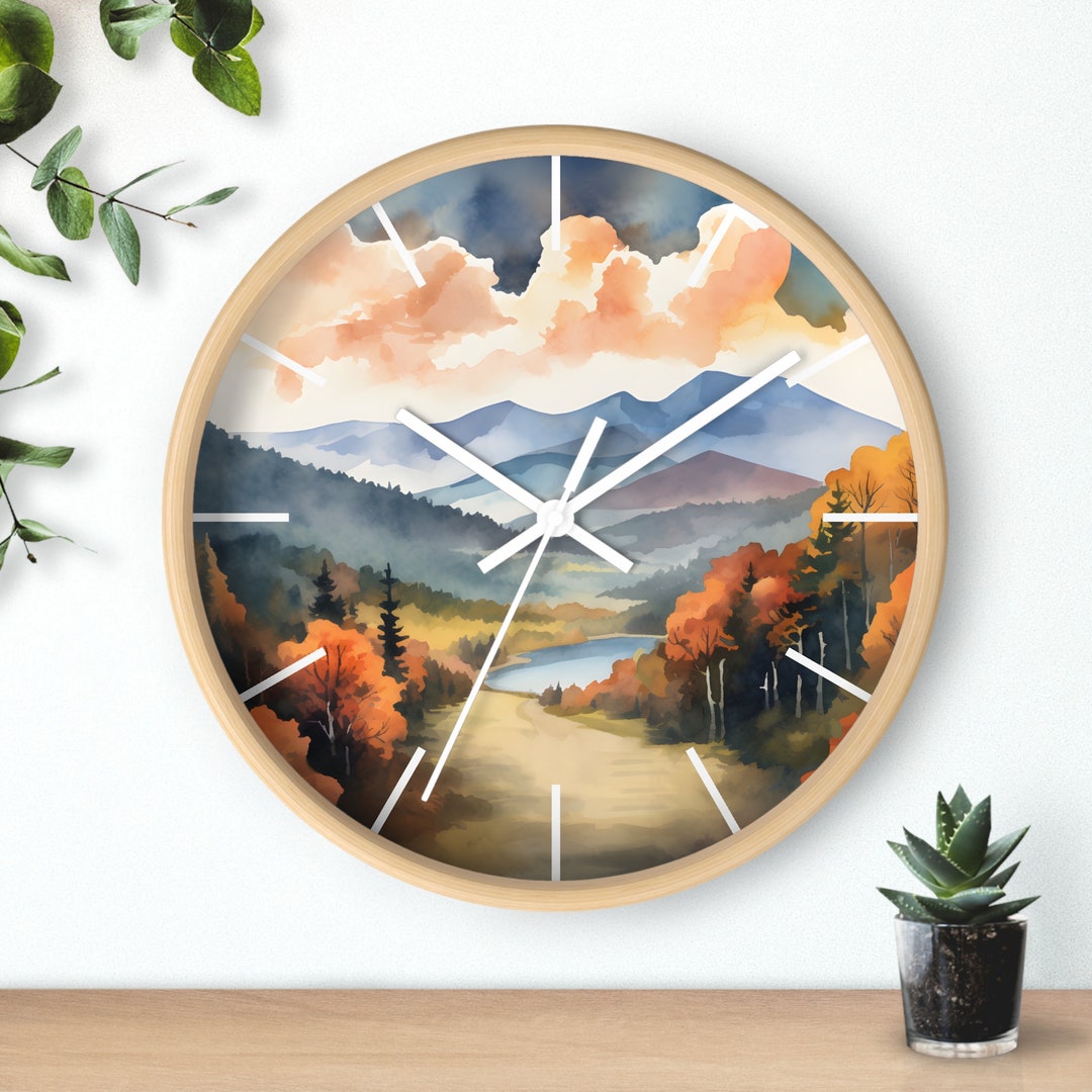 Great Smoky Mountains National Park Clock. Wooden Wall Clock, Silent ...