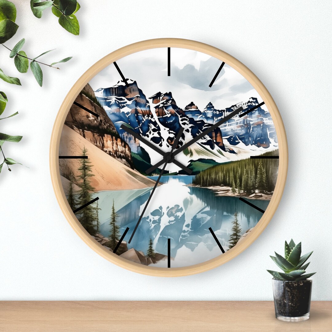 Banff National Park Clock, Canada National Park Series. Wooden Wall ...