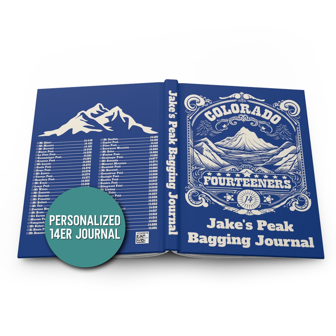 Personalized Colorado 14er Checklist Journal With Whiskey Label Design ...
