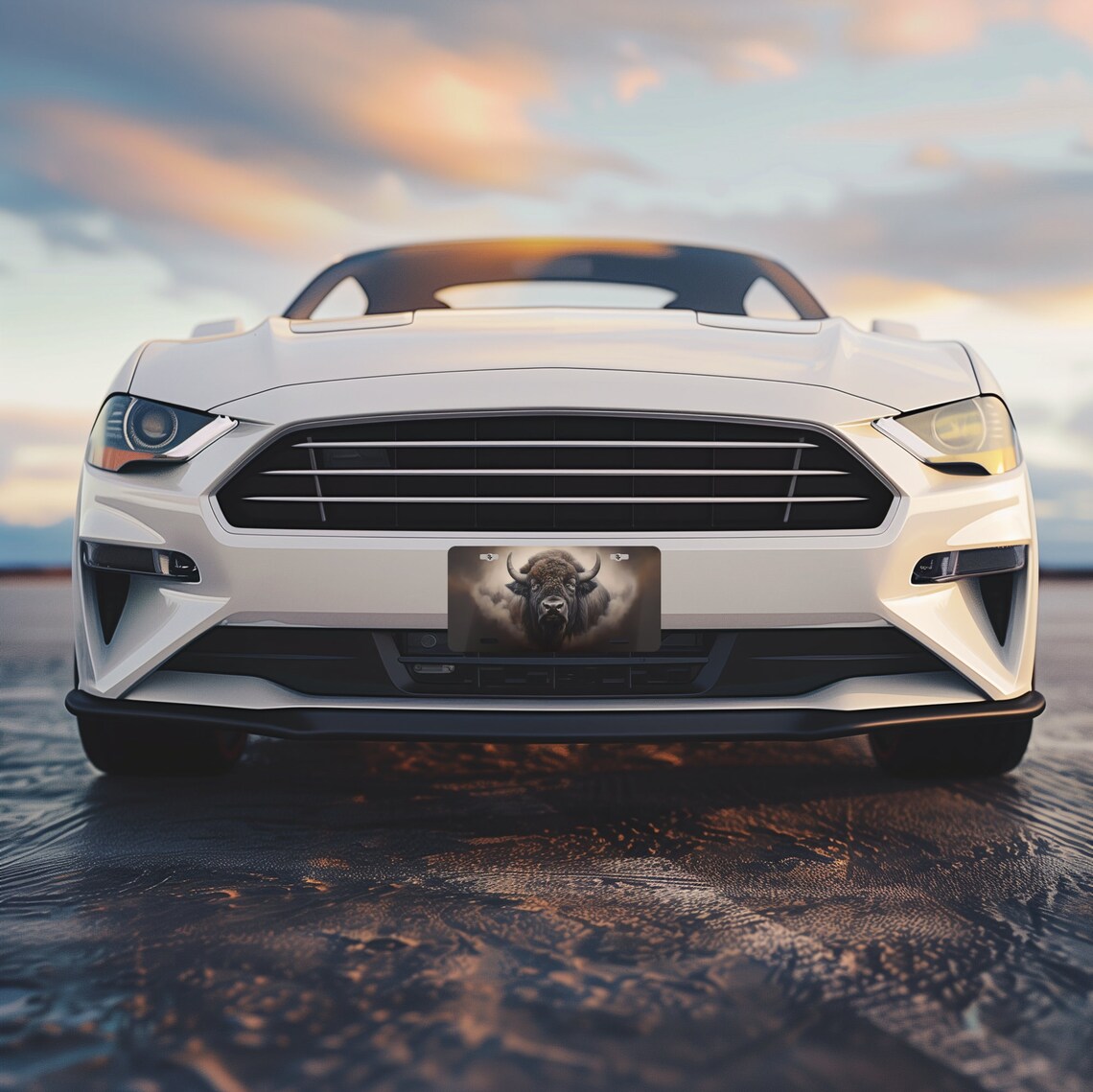Smoky Bison Portrait Vanity Plate, American Buffalo Car Accessory ...
