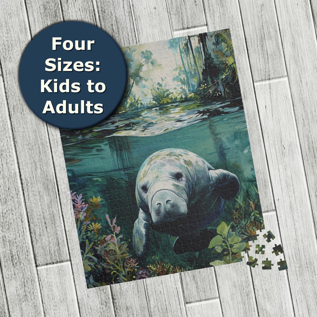 Manatee Puzzle. Unique Jigsaw Puzzle With Beautiful Outdoors Scene in ...
