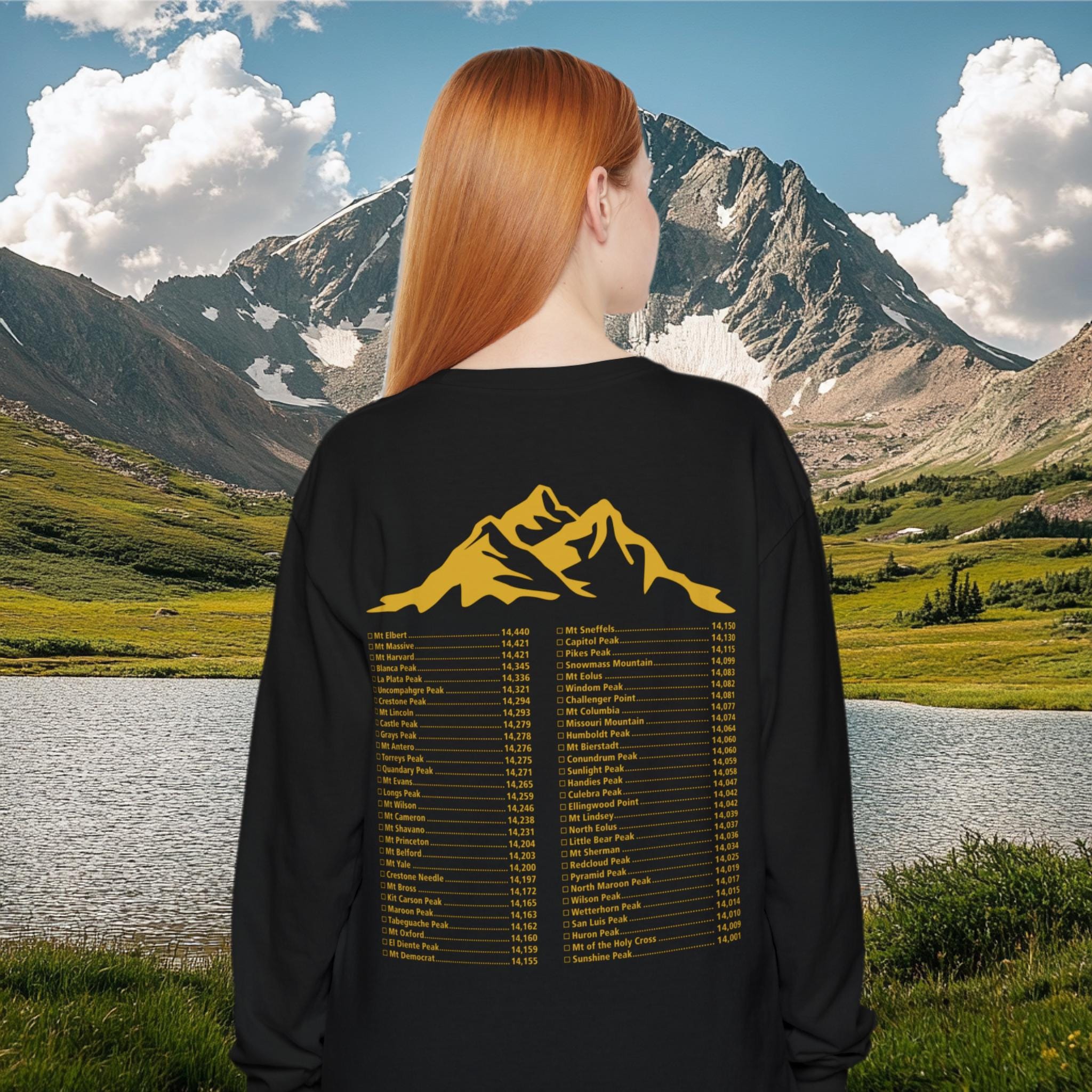 Colorado 14ers Checklist Long Sleeve Tee, Garment-dyed T Shirt ...