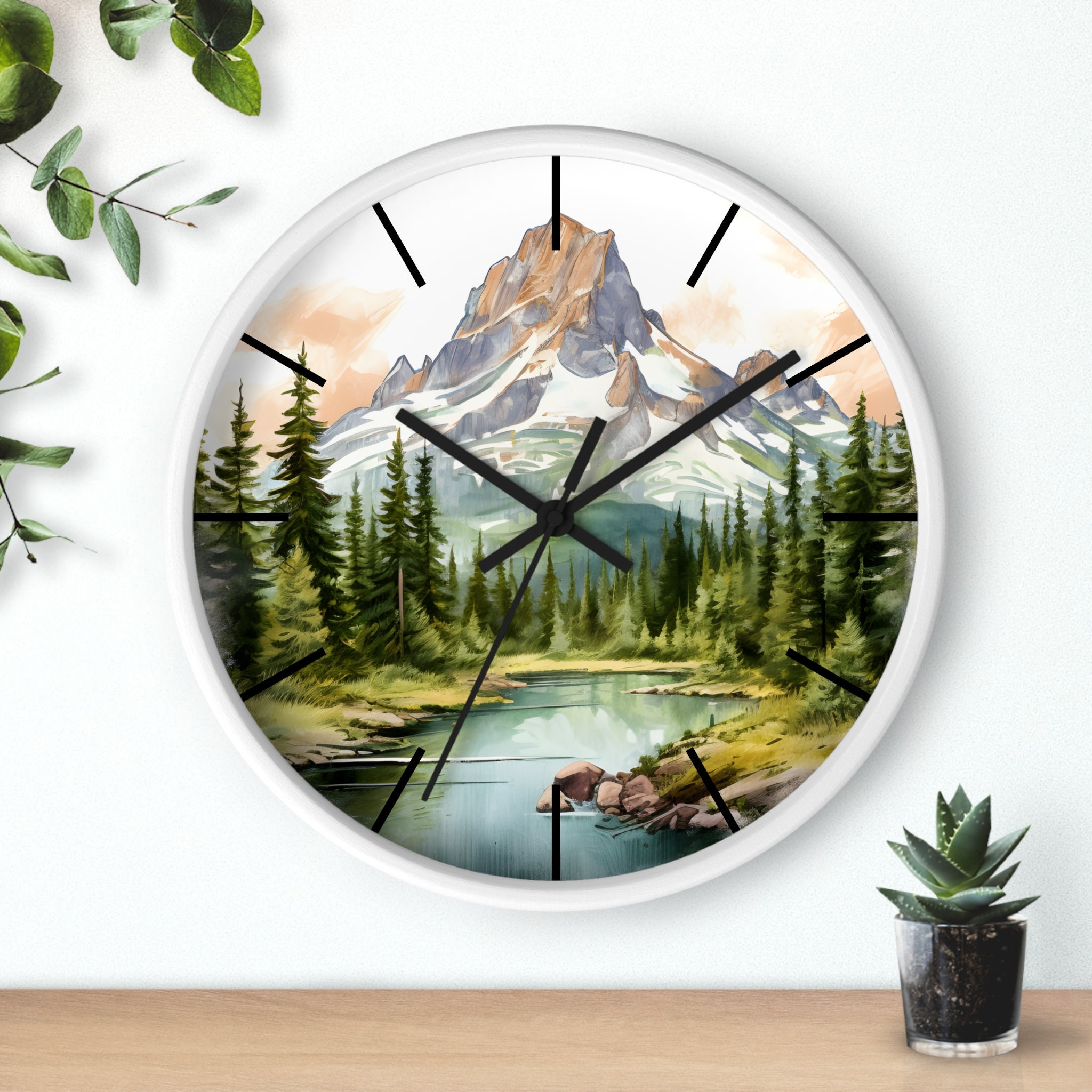 Glacier National Park Clock. Wooden Wall Clock Silent Wall - Etsy