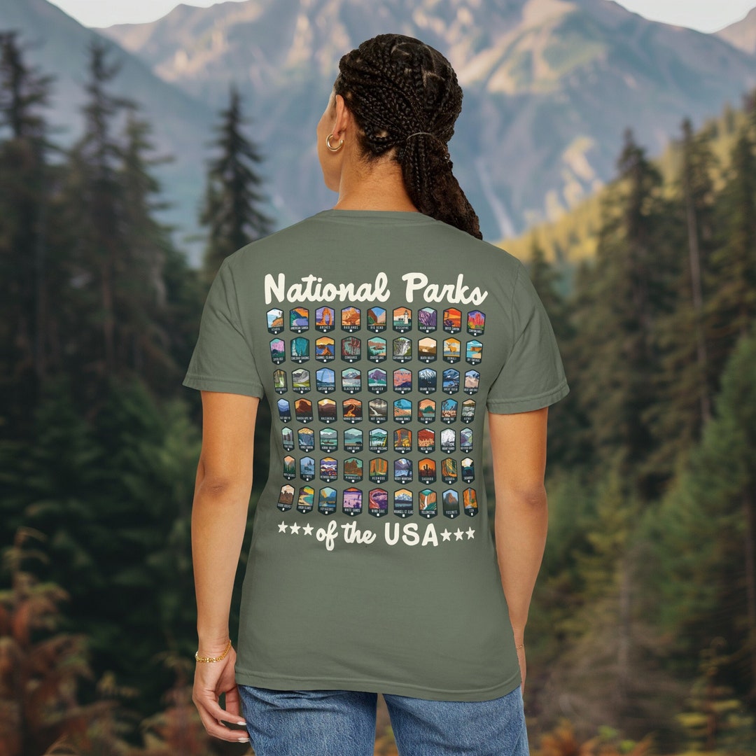 National Parks T Shirt, Checklist Tee US National Park Gifts Camping ...