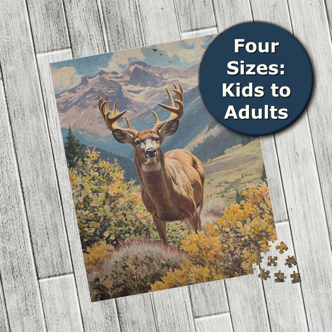 Mule Deer Puzzle. Unique Jigsaw Puzzle With Beautiful Outdoors Scene in ...