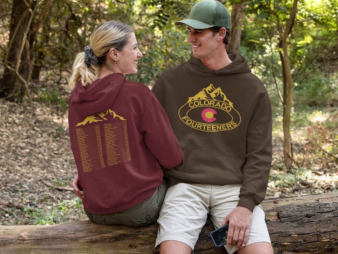 Colorado 14ers Checklist Hoodie With Front & Back Design. Colorado Logo ...