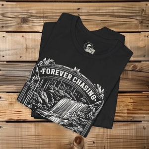 Chasing Waterfalls Tee, Whiskey Label Design With Cascades. Great Gift ...