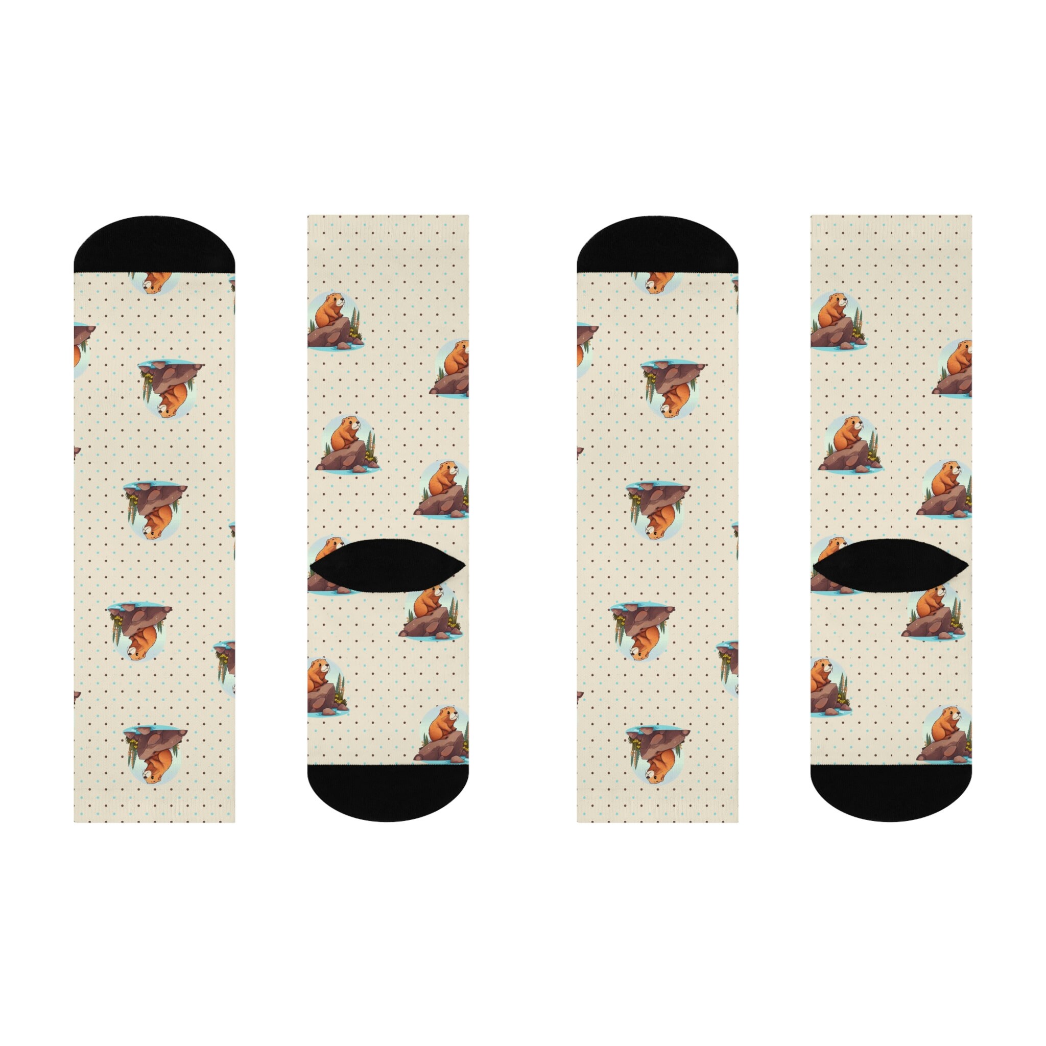 Marvin the Marmot | Cute Wildlife Socks | Cushioned Crew Socks | Hiking ...