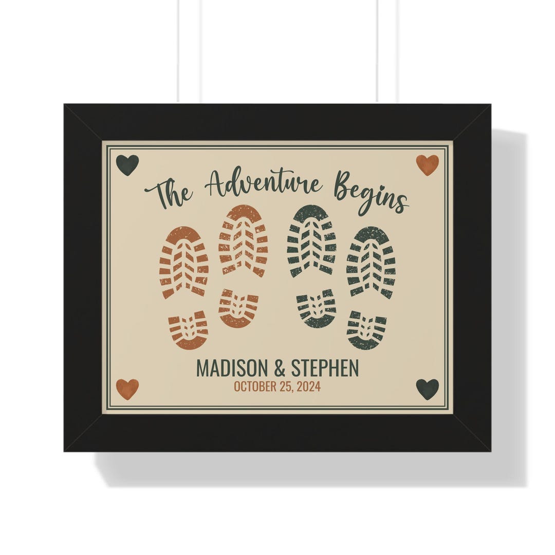 PERSONALIZED Adventure Hiking Wall Art. Engagement Poster or Canvas for ...