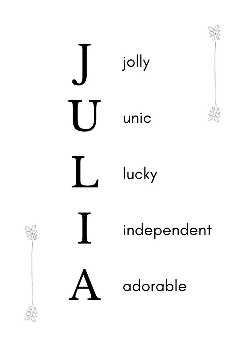 Julia Name Print | Personalised Name Printable | Printable Wall Art ...