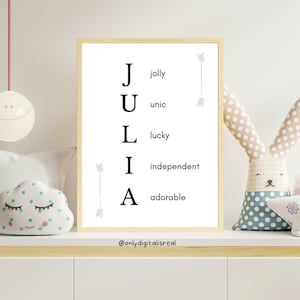 Julia Name Print | Personalised Name Printable | Printable Wall Art ...