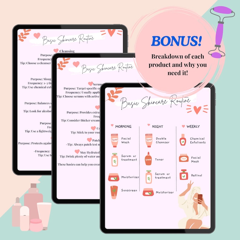 Editable Skincare Routine for Tweens & Teens | Basic Regimen ...