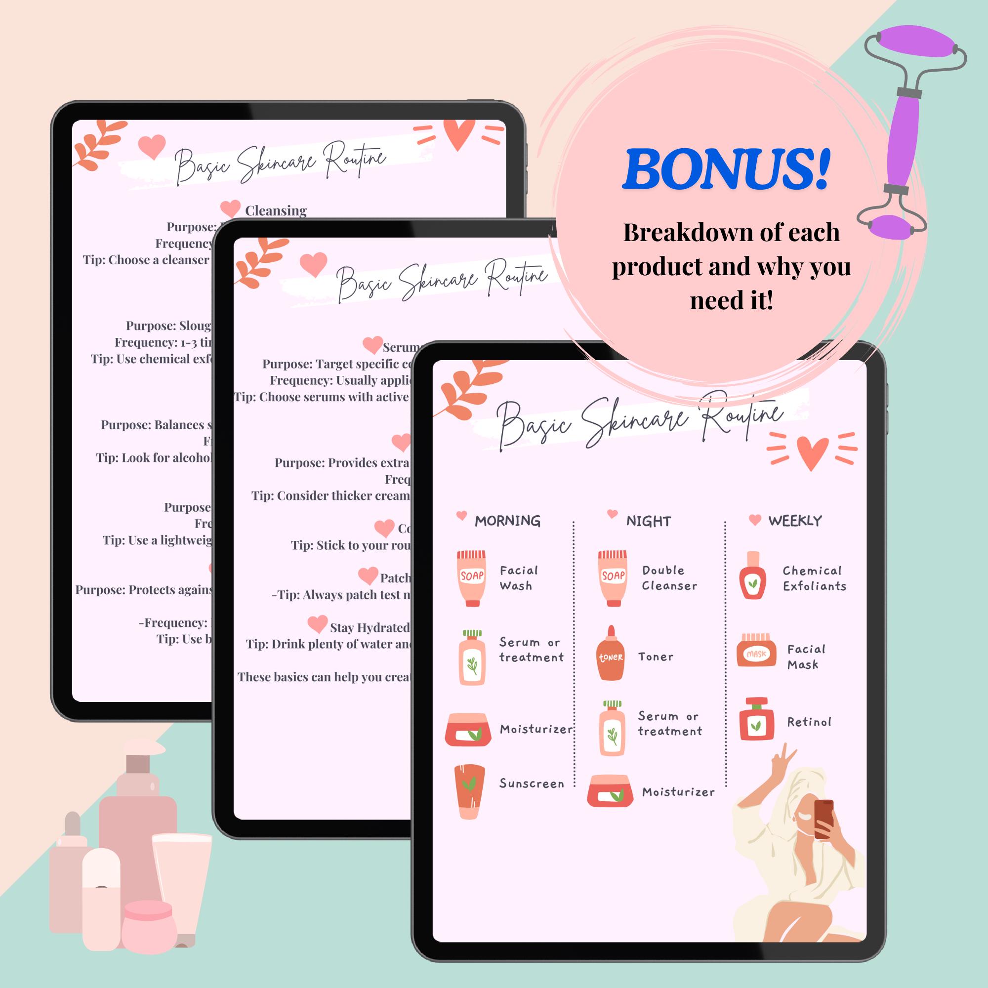 Editable Skincare Routine for Tweens & Teens | Basic Regimen ...