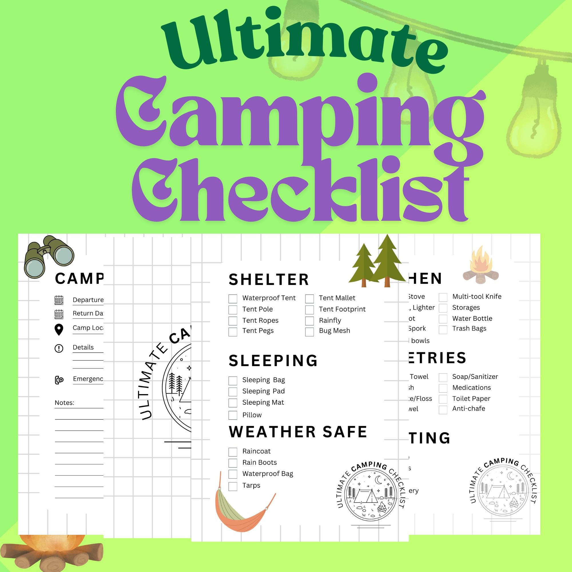 Ultimate Camping Check List | Comprehensive Camping Checklist ...
