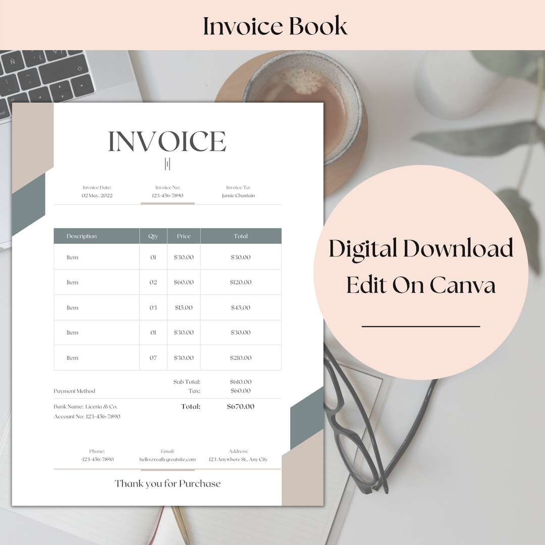 Invoice Book | Invoice Template | Business Invoice | Digital Download ...