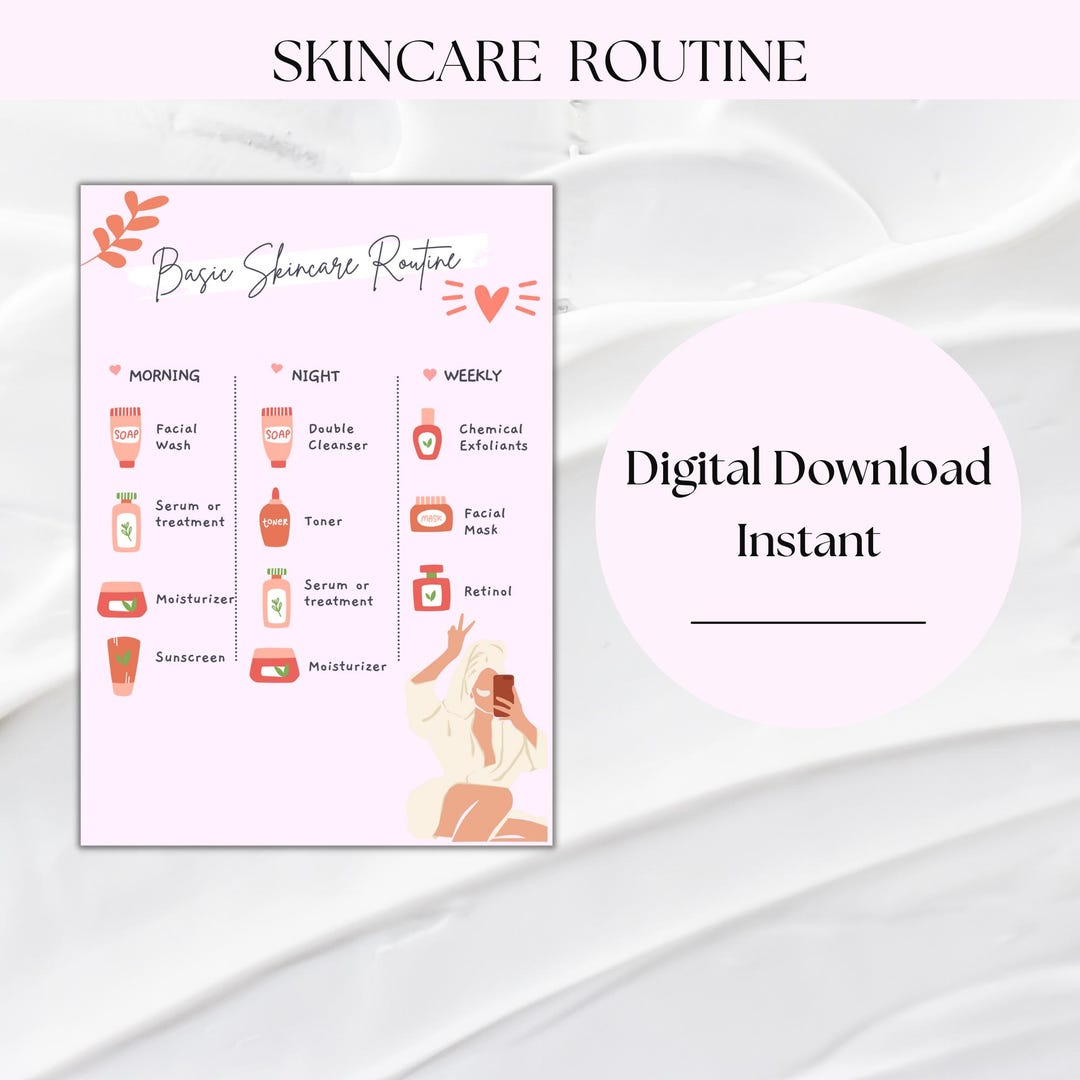 Printable Skincare Routine | Skincare for Tween | Teen Skincare Routine ...