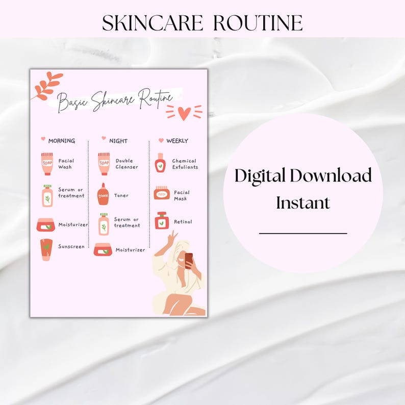 Printable Skincare Routine | Skincare for Tween | Teen Skincare Routine ...