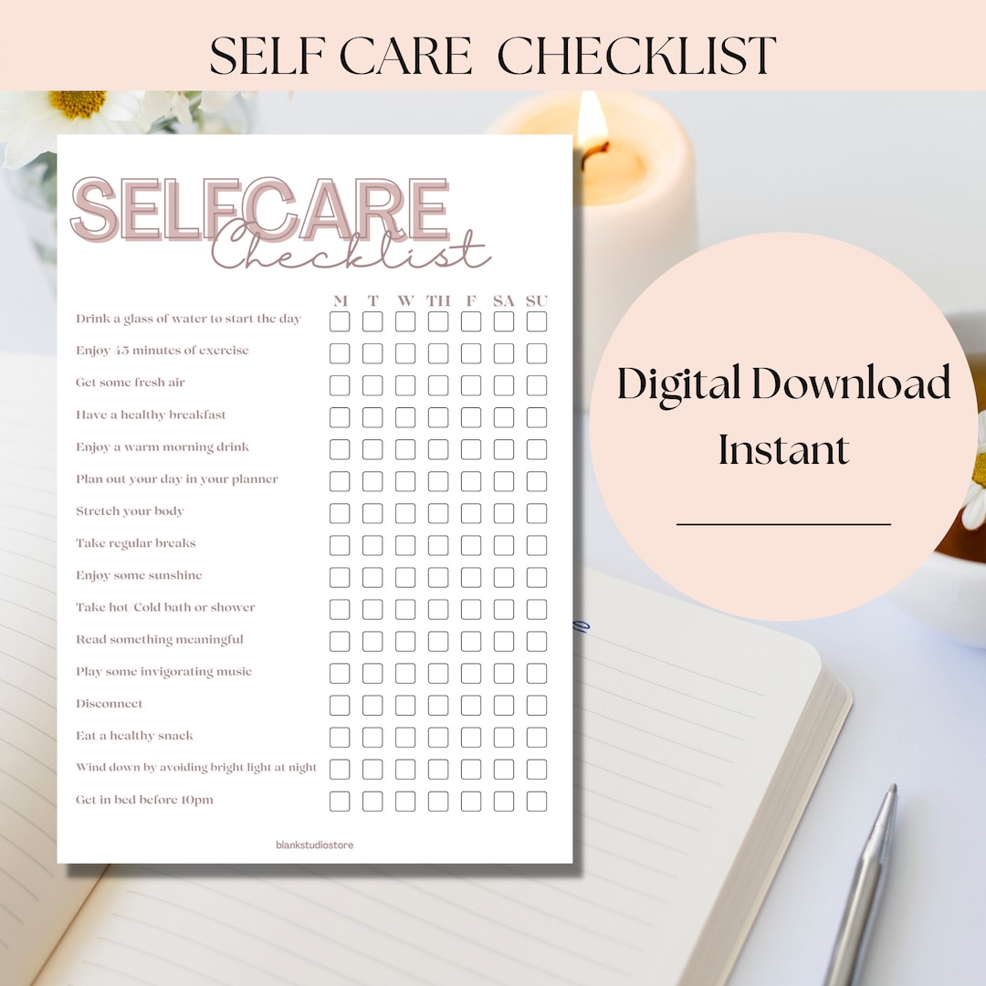Self Care Checklist | Self Care Support | Self Care Planning |anxiety ...