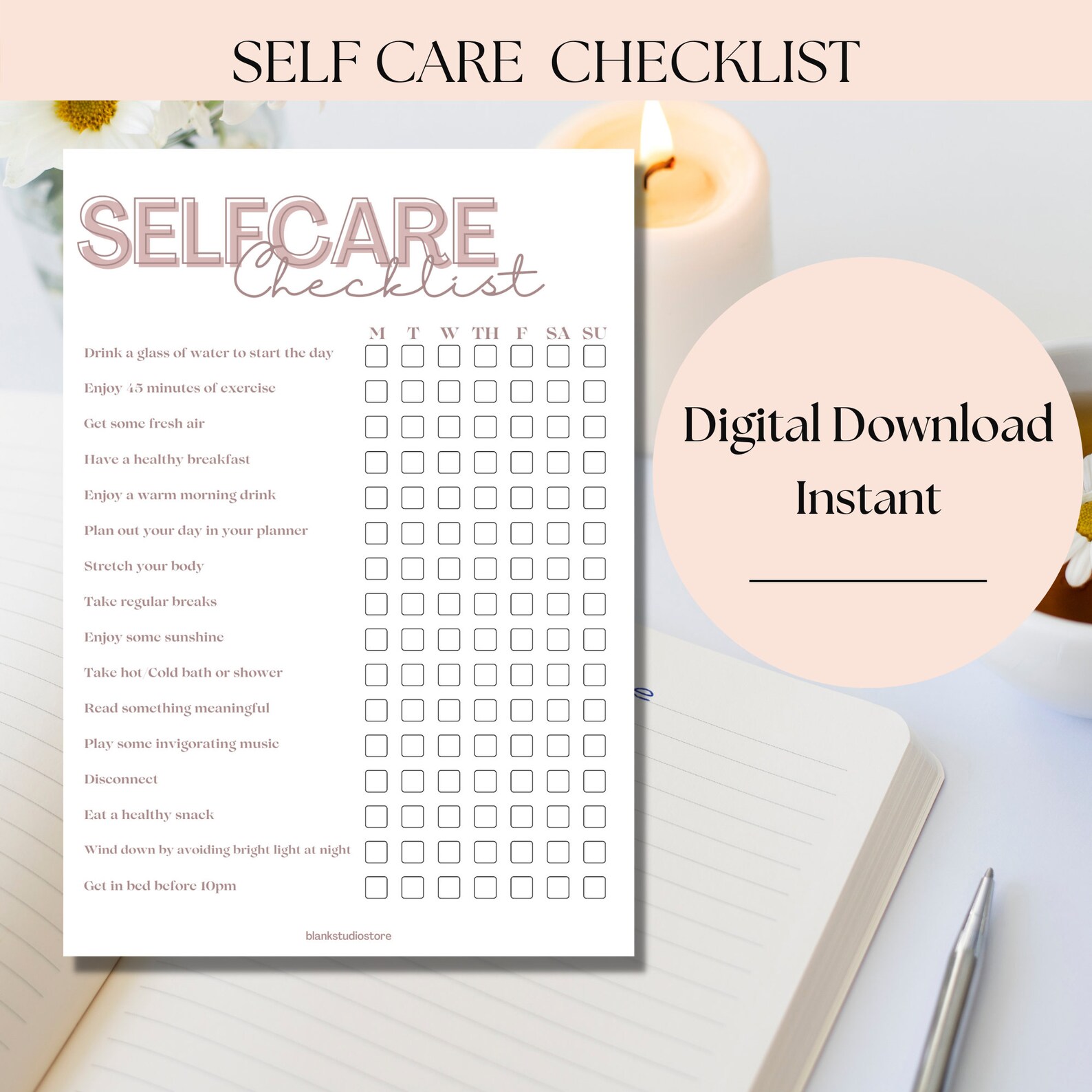 Self Care Checklist | Self Care Support | Self Care Planning |anxiety ...