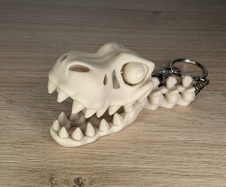 Flexi Factory T-rex Skull Key Chain - Etsy