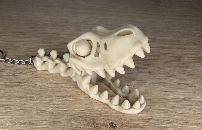 Flexi Factory T-rex Skull Key Chain - Etsy