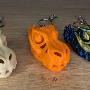 Flexi Factory T-rex Skull Key Chain - Etsy