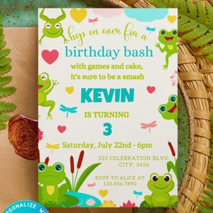 Frog Birthday Invitation Frog Party Invite Frog Invitations Toadally ...