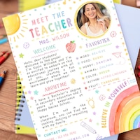 Meet the Teacher Template, Pastel Rainbow Meet Your Teacher Template ...