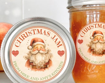 Holiday Jam Jar Label Christmas Jar Stickers Template Christmas Canning ...