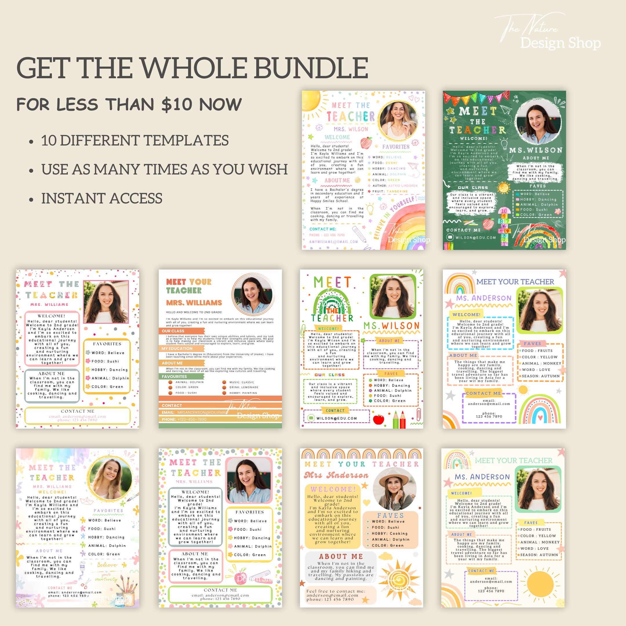 Meet the Teacher Editable Template Teacher Boho Rainbow Teacher Canva ...