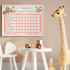 Editable Sloth Reward Chart for Kids Daily Routine Chart Kids Chore ...