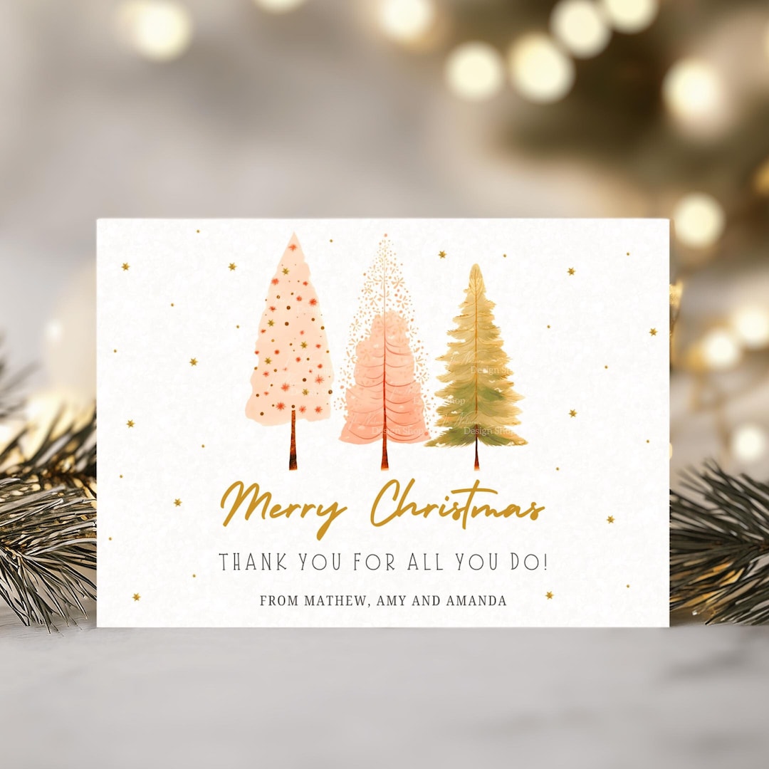 Christmas Thank You Card Christmas Thank You Note Christmas Teacher ...