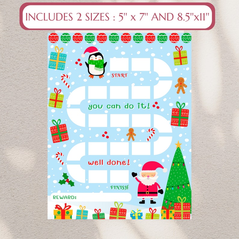 Christmas Reward Chart for Kids Daily Routine Chart Kids Chore Chart ...