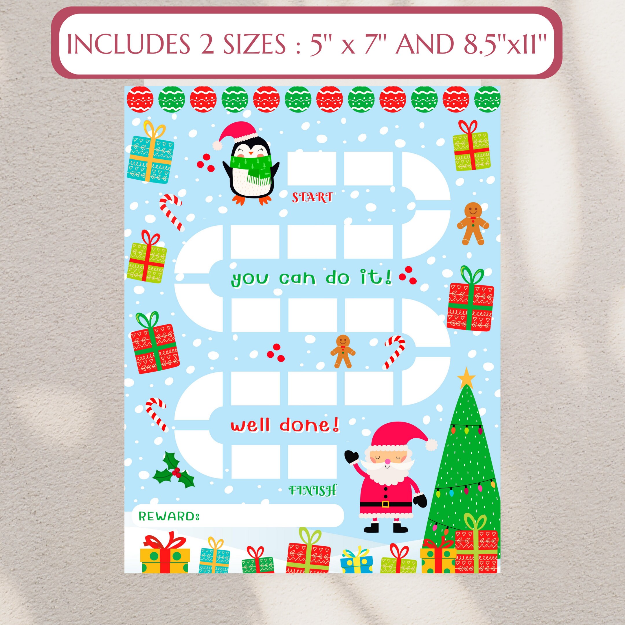 Christmas Reward Chart for Kids Daily Routine Chart Kids Chore Chart ...