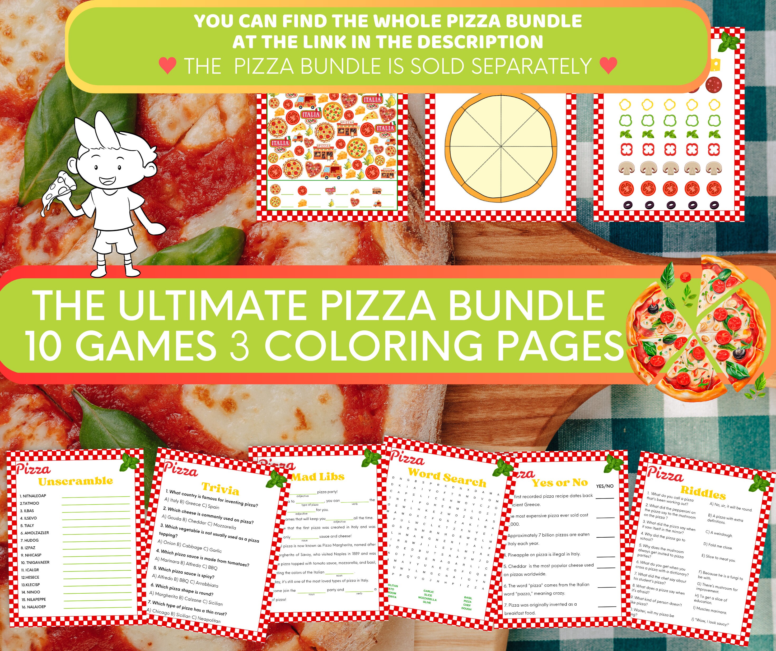 Pizza Party Mad Libs Games Pizza Theme Party Favor Slumber Party Favors ...