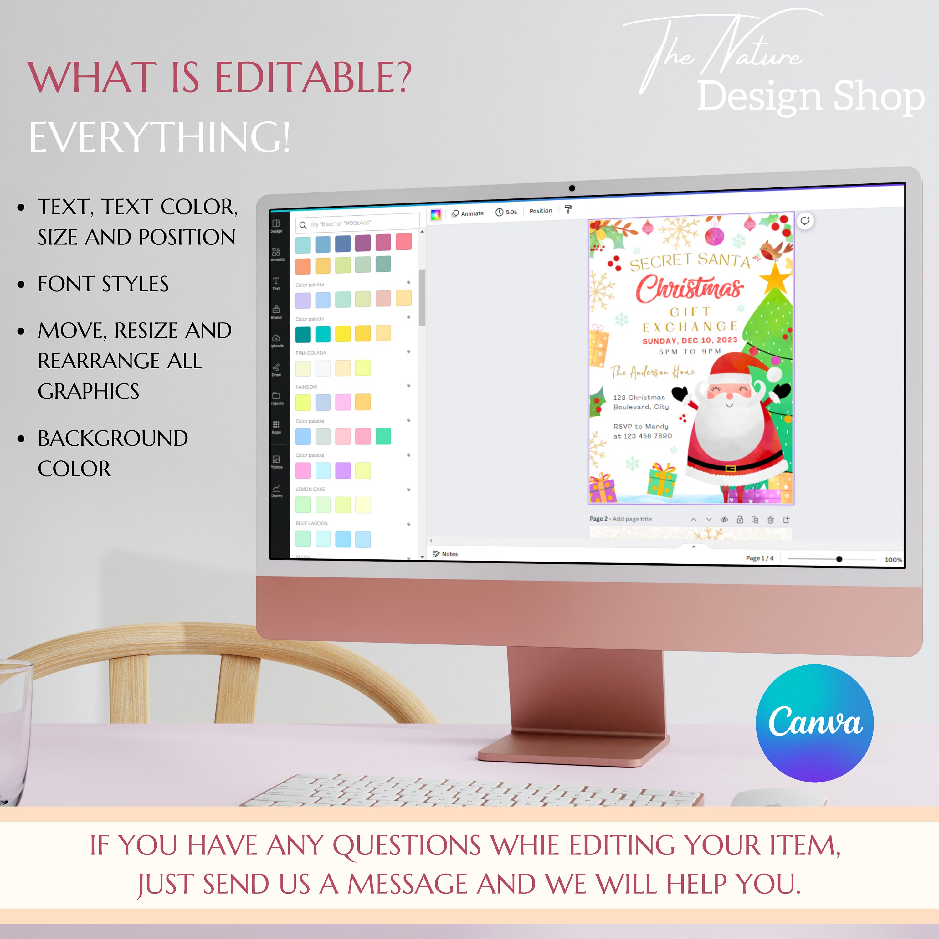 Secret Santa Invitation Secret Santa Invite Secret Santa Gift Exchange ...