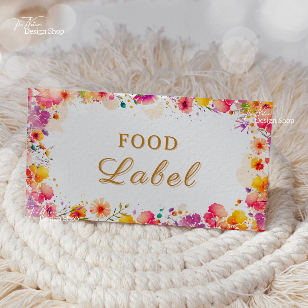Editable Wildflower Food Label Wildflower Name Tag Wildflower Name ...