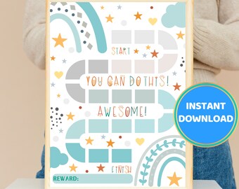 Colorful Boho Rainbow Reward Chart for Kids Daily Routine - Etsy
