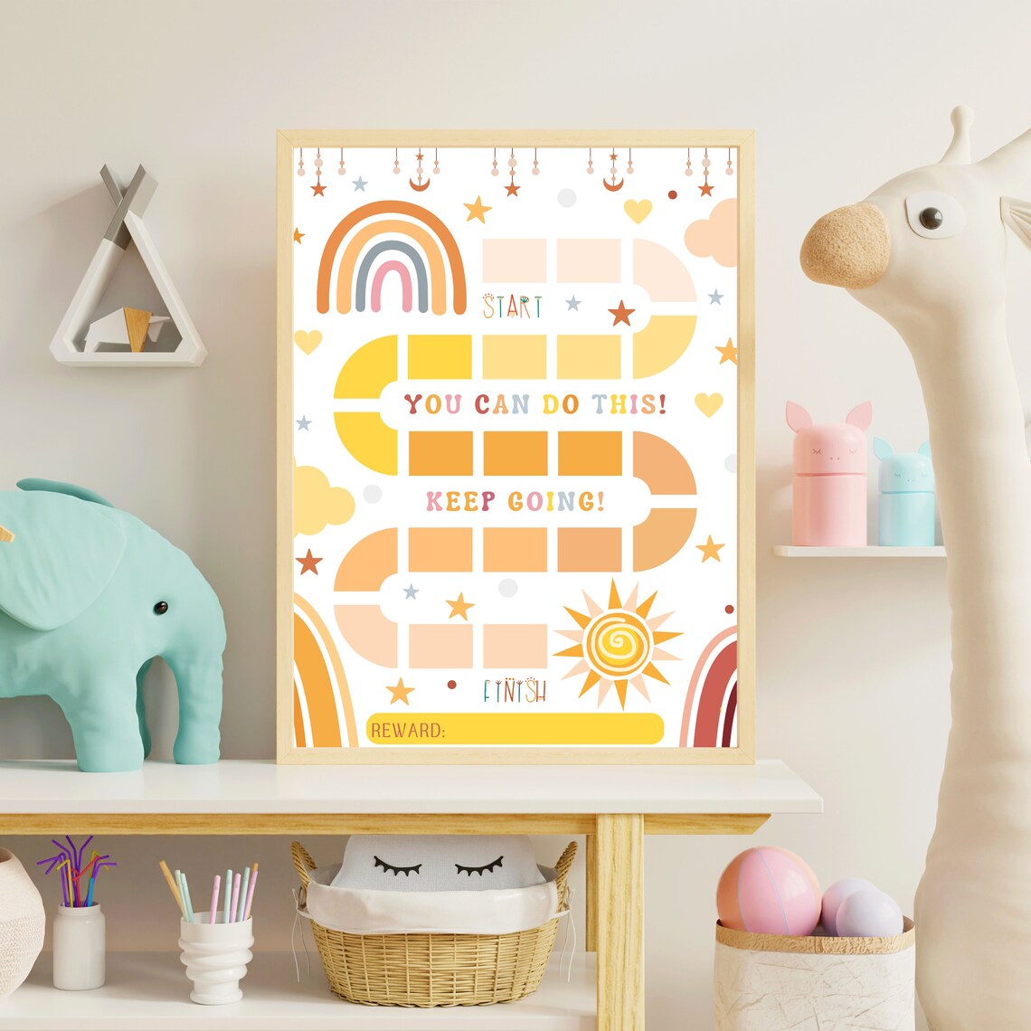 Boho Rainbow Reward Chart for Kids Daily Routine Chart Kids - Etsy