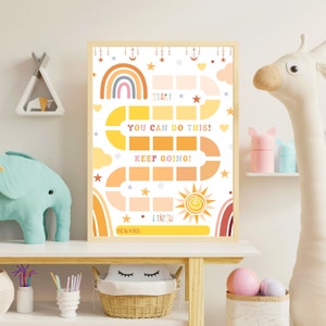 Boho Rainbow Reward Chart for Kids Daily Routine Chart Kids Chore Chart ...