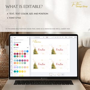 Editable Christmas Name Tag Template Christmas Name Label Name Card ...