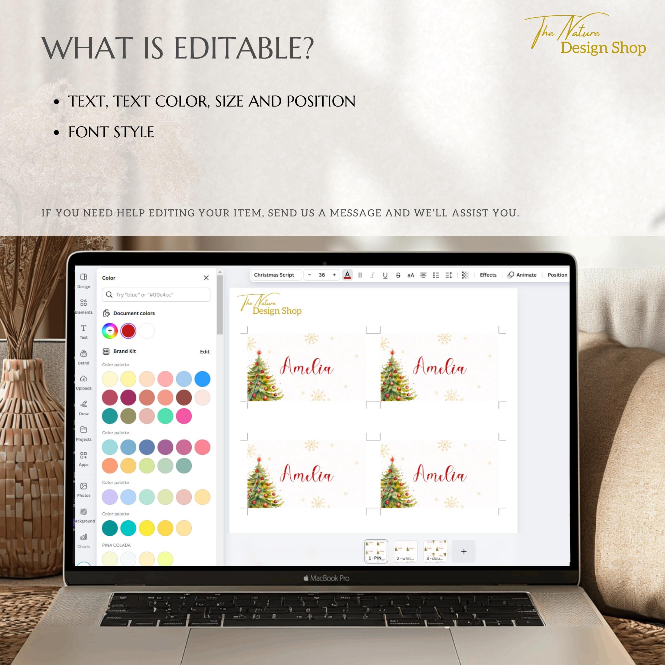 Editable Christmas Name Tag Template Christmas Name Label Name Card ...