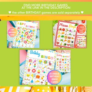 Kids Birthday Bingo Game Kids Party Games Birthday Animals Party Kids ...