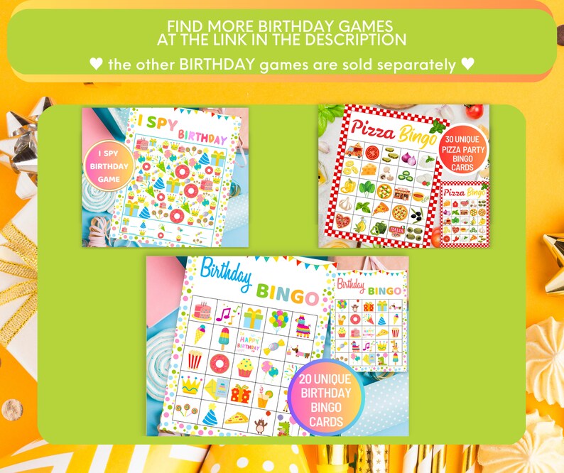 Kids Birthday Bingo Game Kids Party Games Birthday Animals Party Kids ...